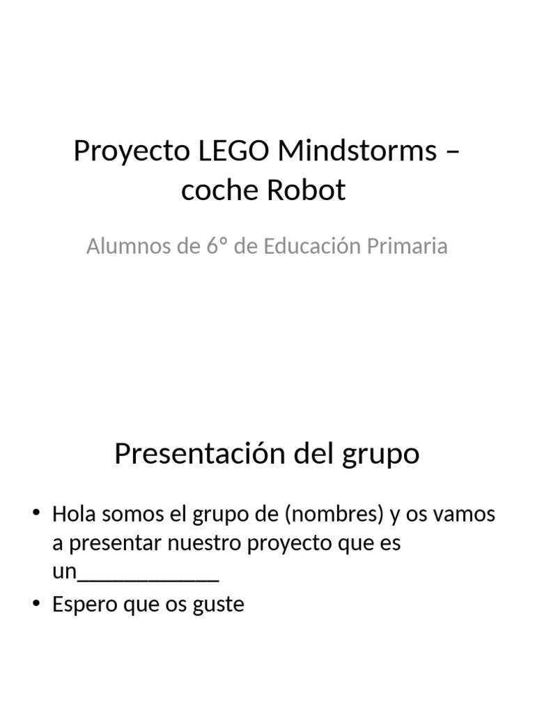 Presentación Cinta Transportadora Lego Mindstorms EP | PDF