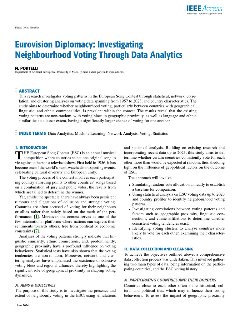 Eurovision Diplomacy - Investigating Neighbourhood Voting Through Data ...