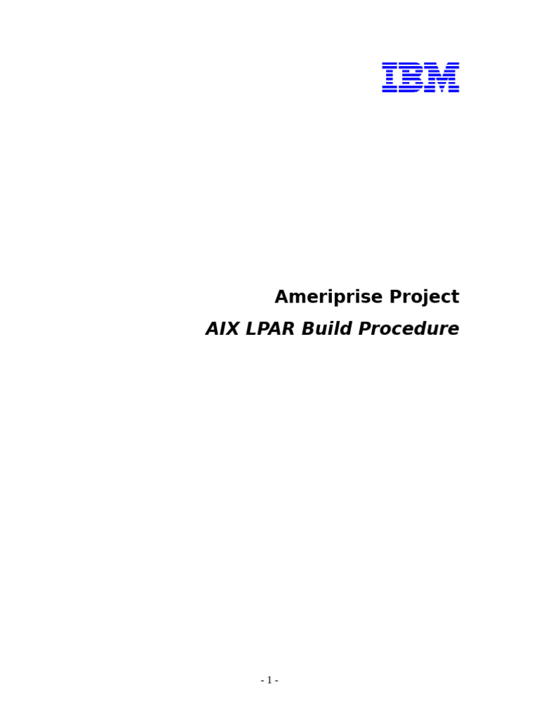 AIX Server Build Procedure Guide | PDF | Booting | Ip Address