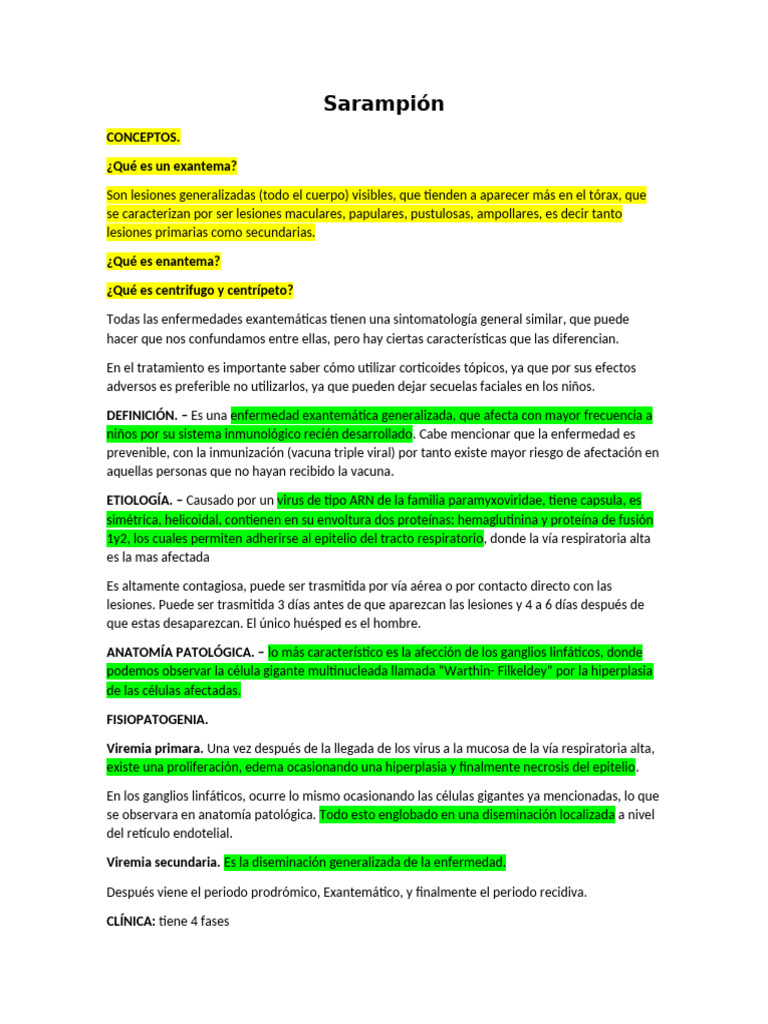 Sarampión | PDF | Sarampión | Enfermedades y trastornos