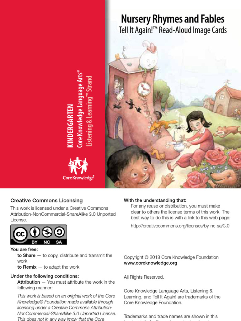 Unit 1 Nursery Rhymes and Fables Kindergarten Image Cards | PDF ...