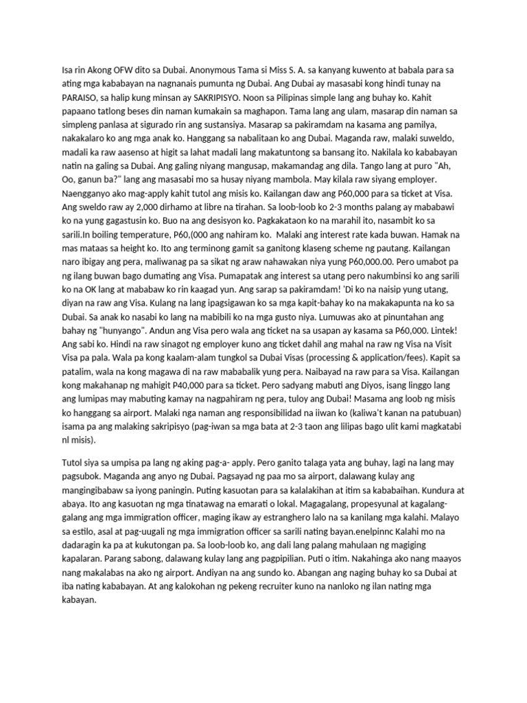 Halimbawa NG Salaysay | PDF