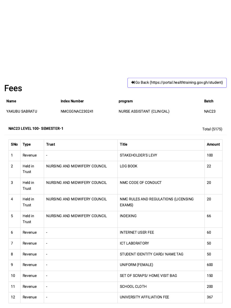 FeeCollections - HTI Portal | PDF | Health Care