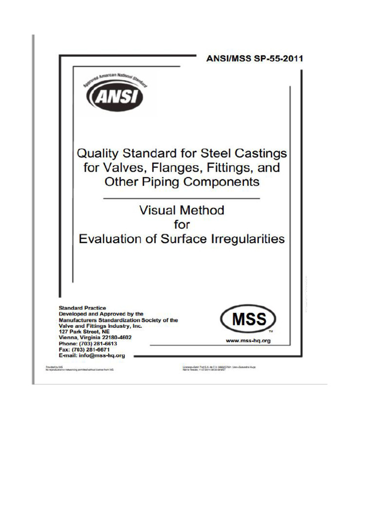 Ansi MSS SP 55 | PDF