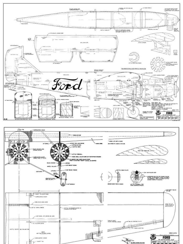 Ford Trimotor Tin Goose Plan 573 | PDF