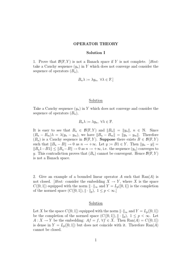 Solutions OPERATOR THEORY Mathematic87.Blogfa | PDF | Eigenvalues And ...