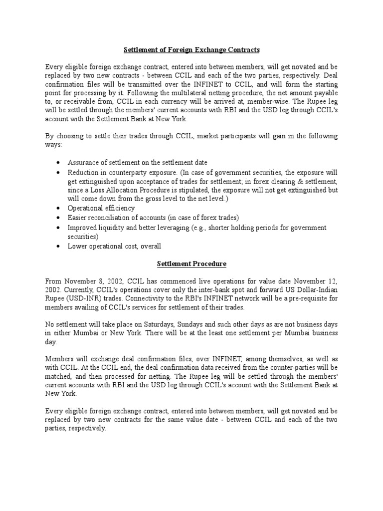 Foreign Exchange Contracts | PDF | Foreign Exchange Market | Reserve Bank Of India