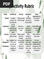 Group Activity Rubrics Criteria | PDF