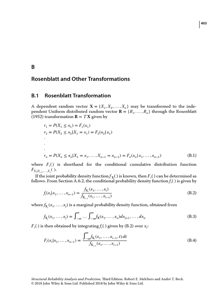 Structural Reliability Analysis and Prediction - 2017 - Melchers - Rosenblatt and Other ...