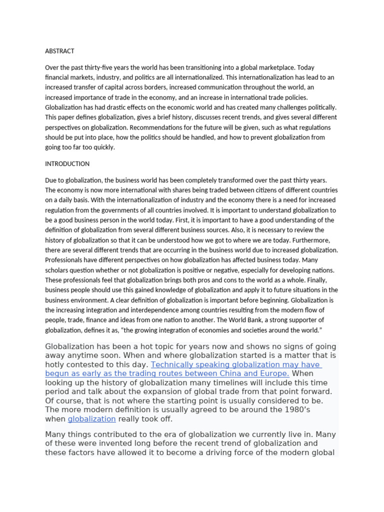 History of Globalization | PDF | Globalization | Economies