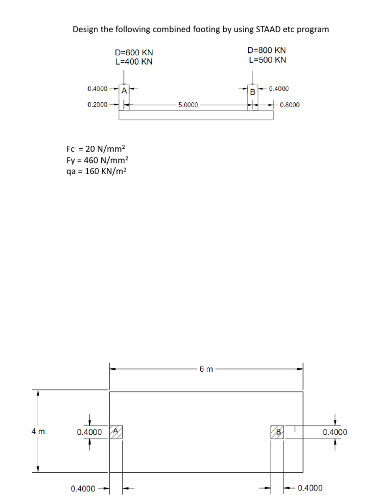 Combined Footing Design by Staad Etc 1 | PDF