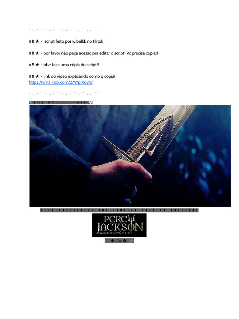 ! Script de Percy Jackson | PDF | Roupas