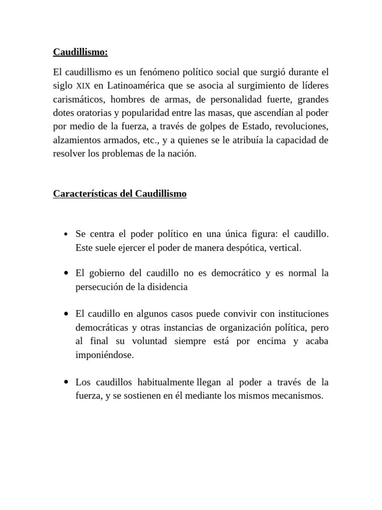 CAUDILLISMO | PDF