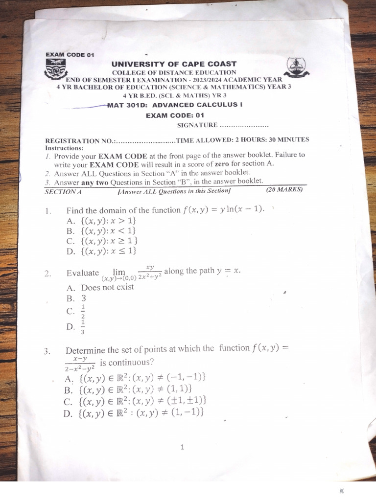 Advance Calculus 1 | PDF