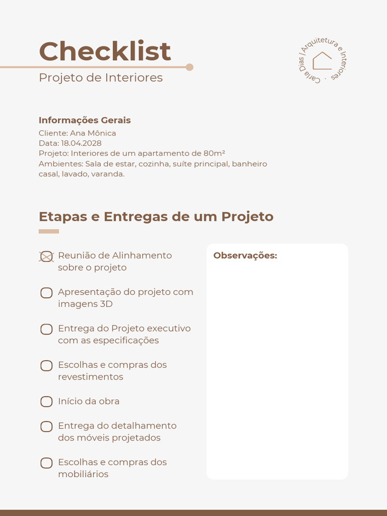 Checklist de Projeto de Interiores de Arquitetura - 20250625 - 203828 - 0000 | PDF