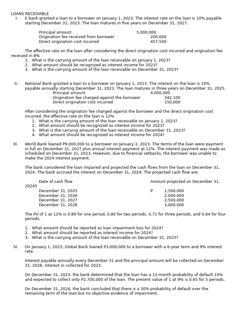 Loans Receivable Financing Discounting of Note Receivable | PDF | Loans ...