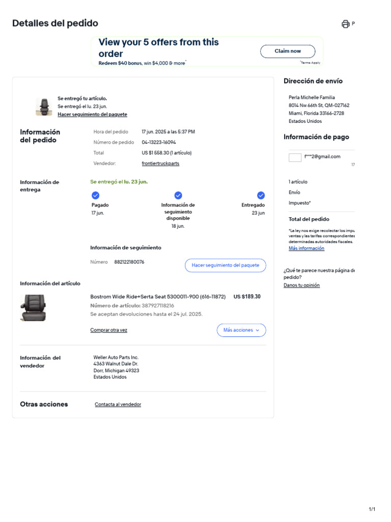 Detalles Del Pedido - EBay | PDF