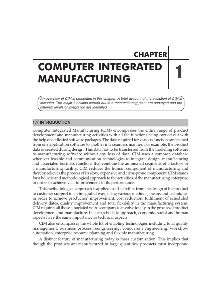Computer Integrated Manufacturing | PDF