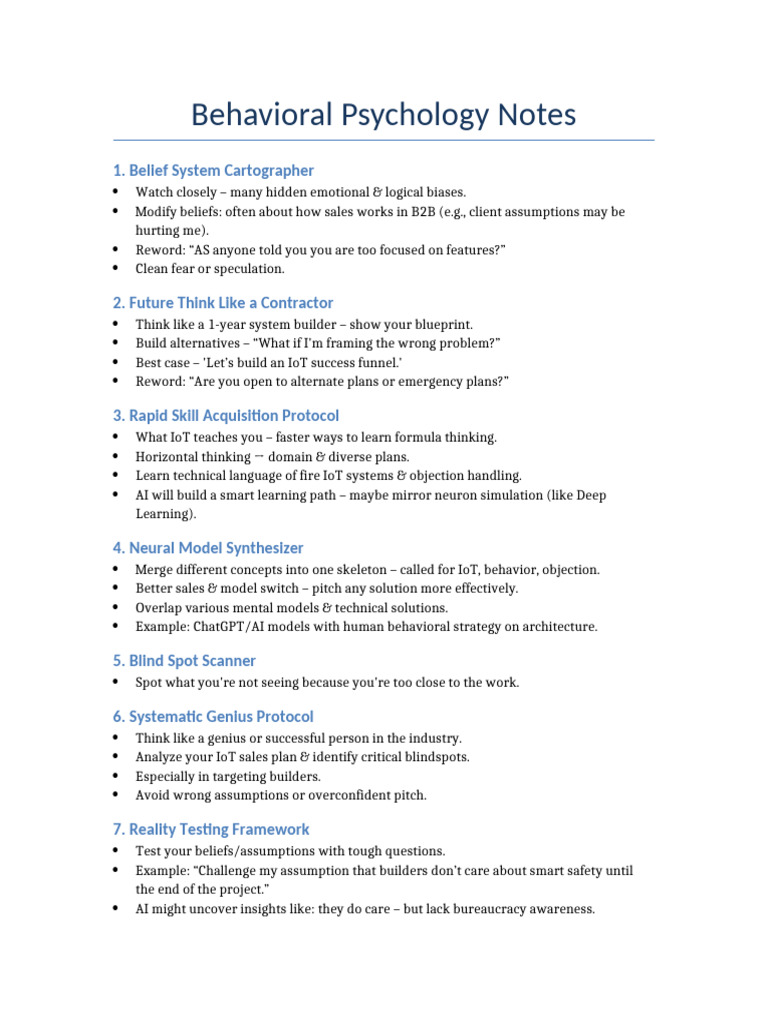 Behavioral Psychology Notes | PDF