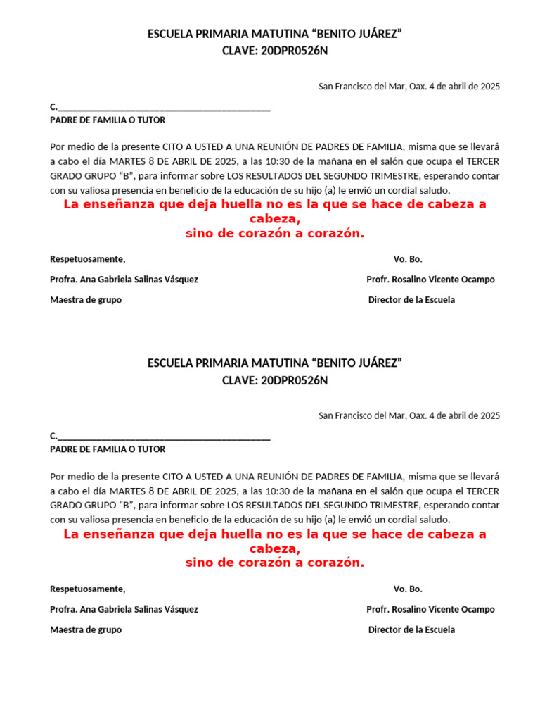Citatorio Formato | PDF