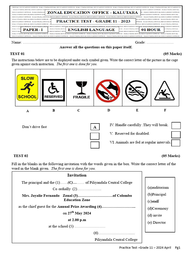 Grade 11 Practice Test Overview | PDF | Bird Migration