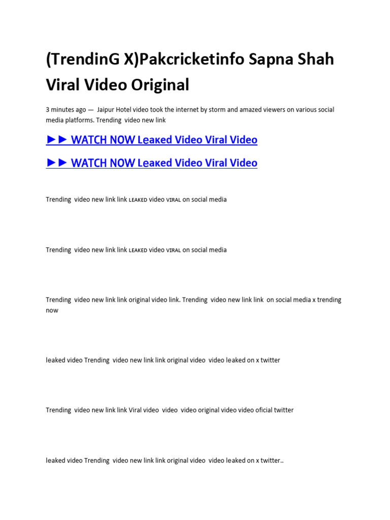 (TrendinG X) Pakcricketinfo Sapna Shah Viral Video Original | PDF | Computer Network | Web 2.0