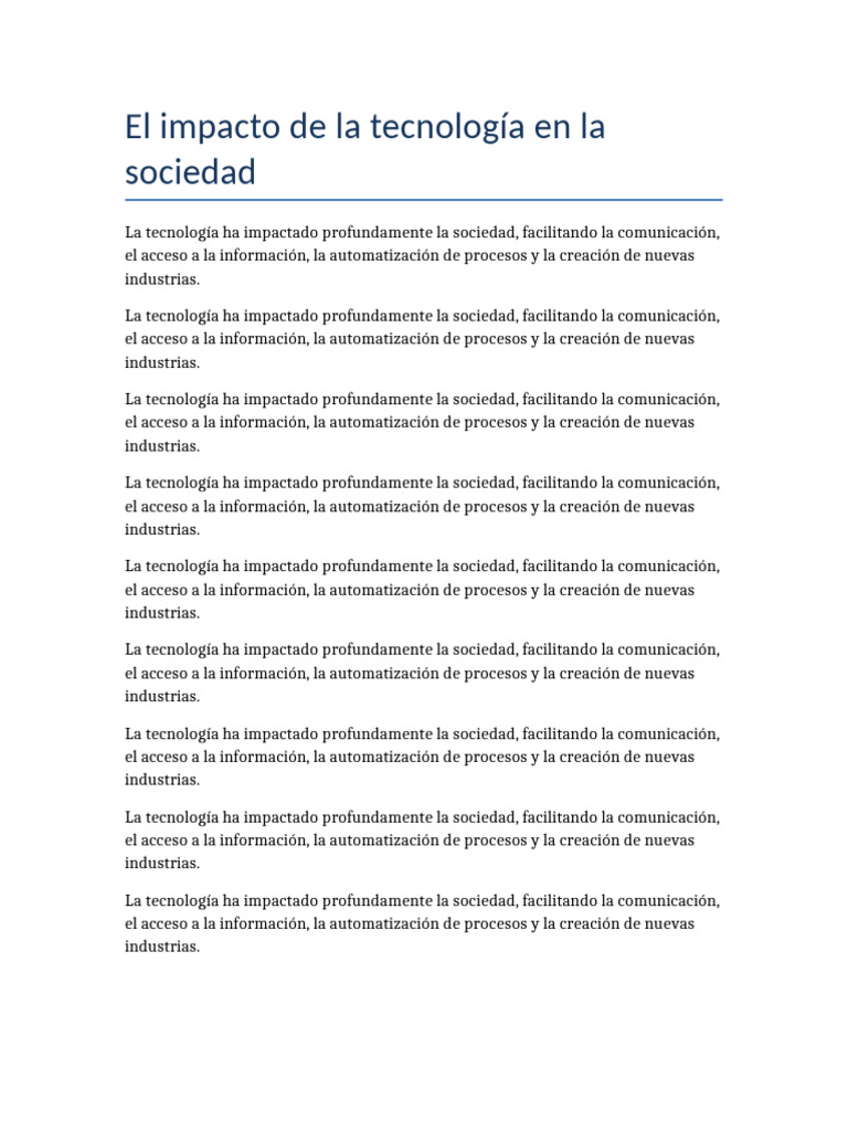 Impacto de la Tecnología en la Sociedad | PDF | Ingeniería | Science
