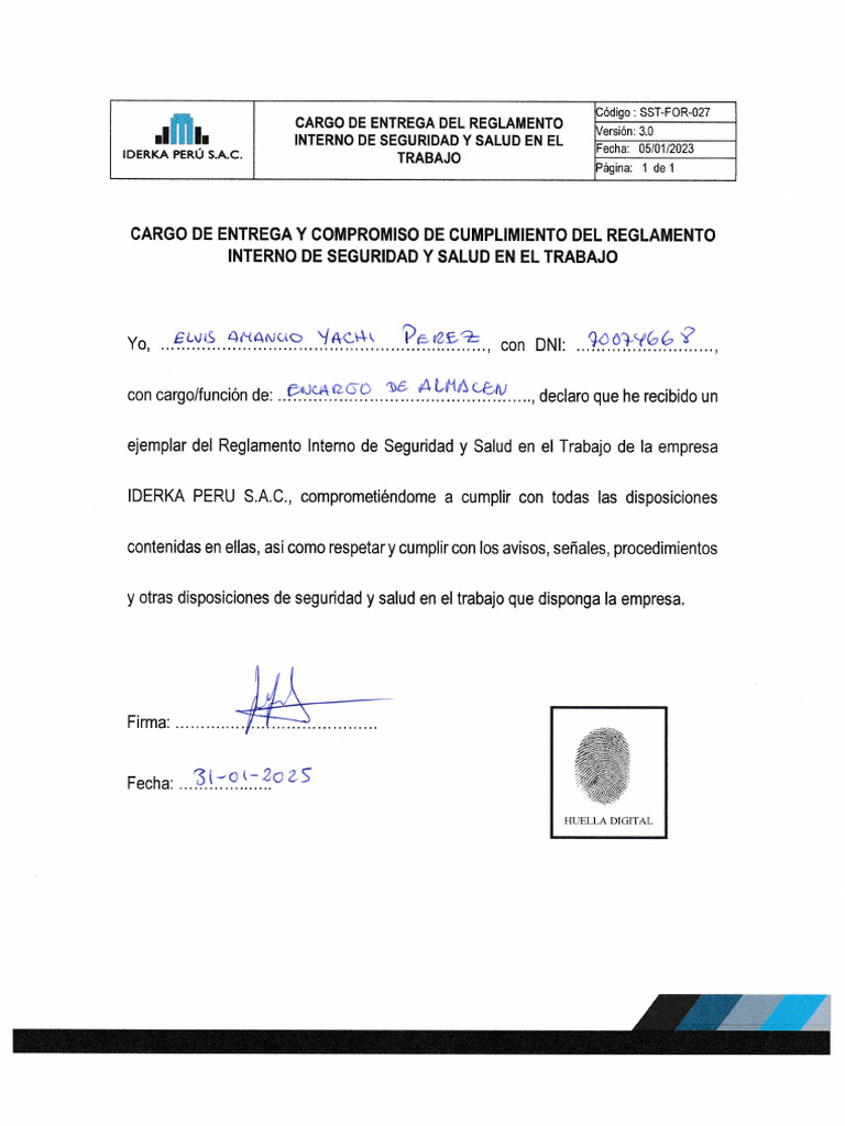 Cargo Doc. Gestion SST V3 - Elvis Yachi | PDF