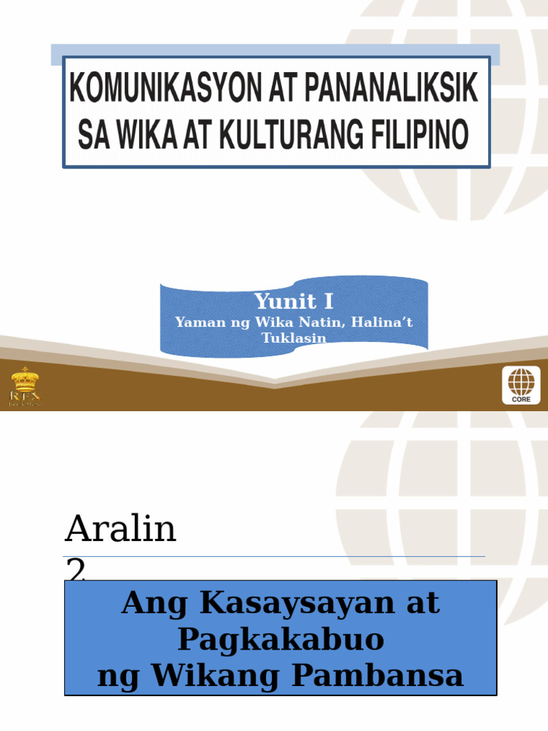Aralin 2 Ang Kasaysayan at Pagkabuo NG Wikang Pambansa | PDF