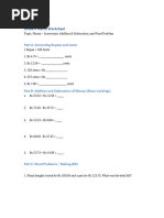 Grade 5 Worksheet Money | PDF