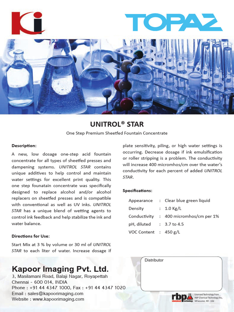 UNITROL STAR: Premium Fountain Concentrate | PDF