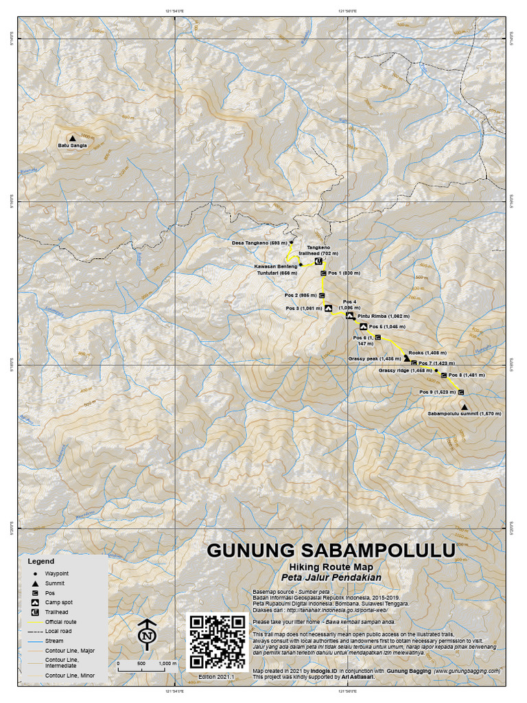 Gunung Sabampolulu Hiking Map | PDF