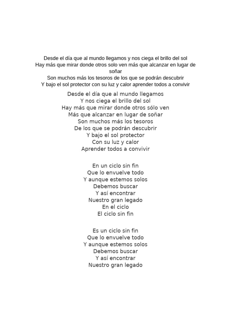 Desde El Día Que Al Mundo Llegamos y Nos Ciega El Brillo Del Sol | PDF