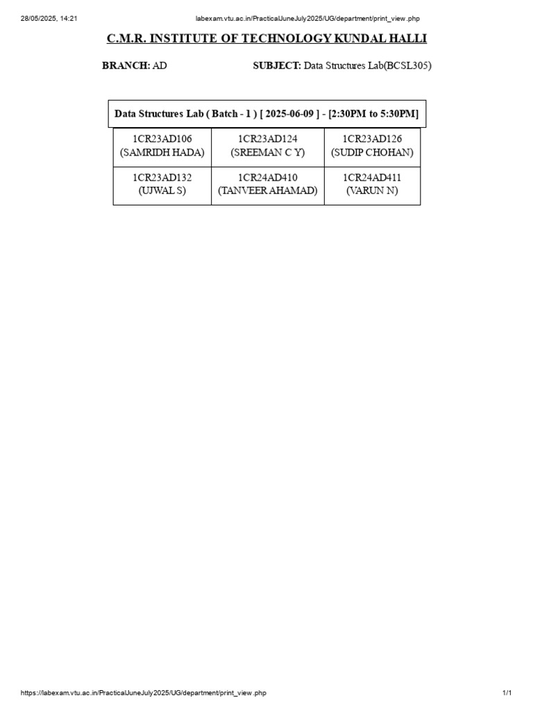 Bcsl305 - Dsa Lab Ad | PDF