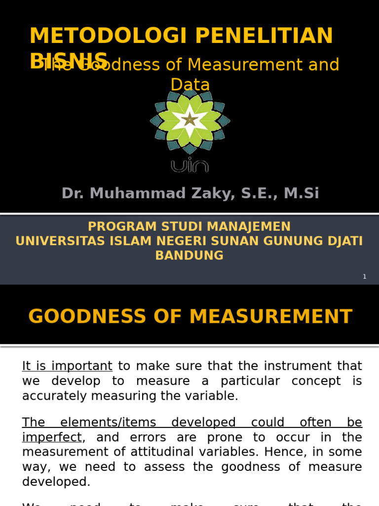 6 - Goodness of Measurement and Data | PDF | Validity (Statistics ...