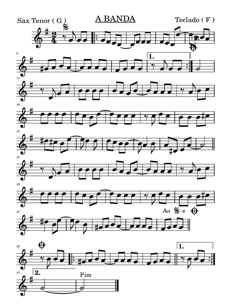 Saxophone Sheet Music for Band | PDF