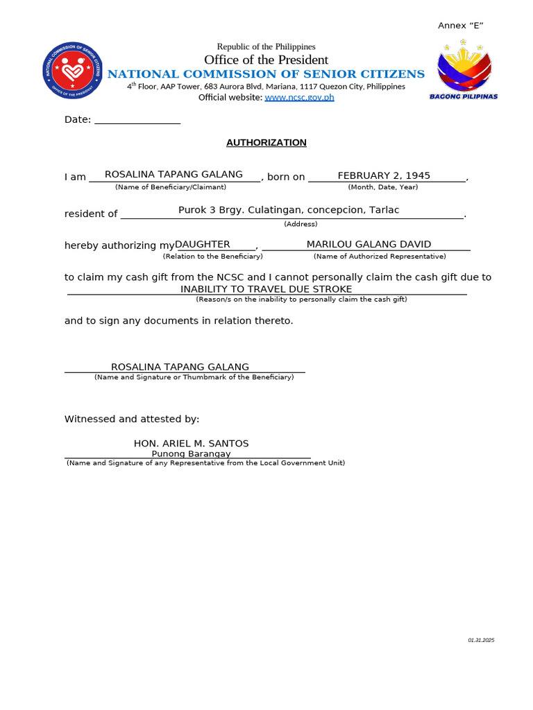 NCSC Atuhorization Letter | PDF