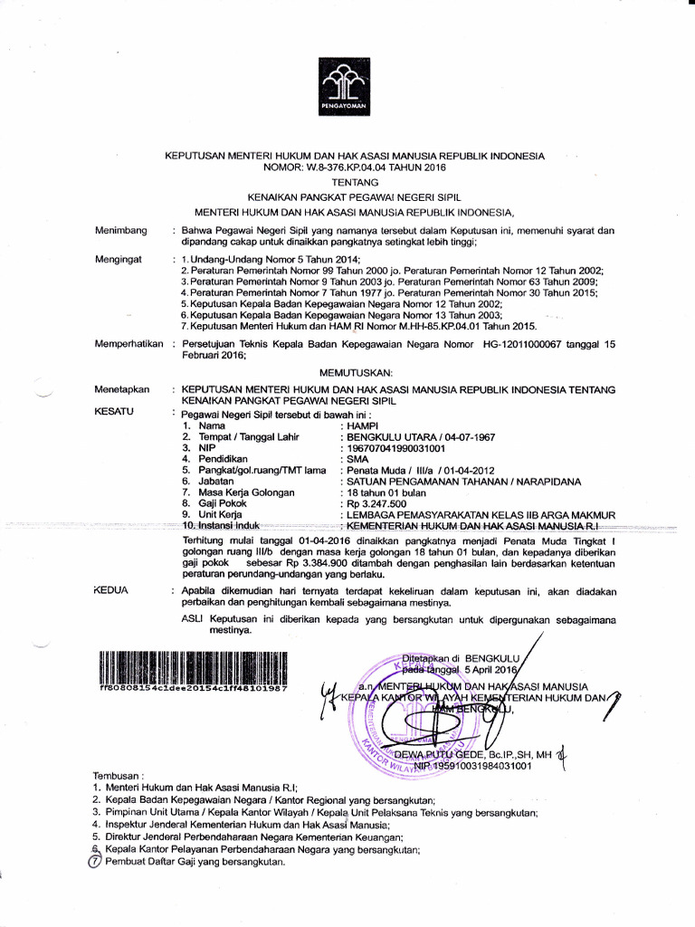 Kenaikan Pangkat PNS Penata Muda | PDF