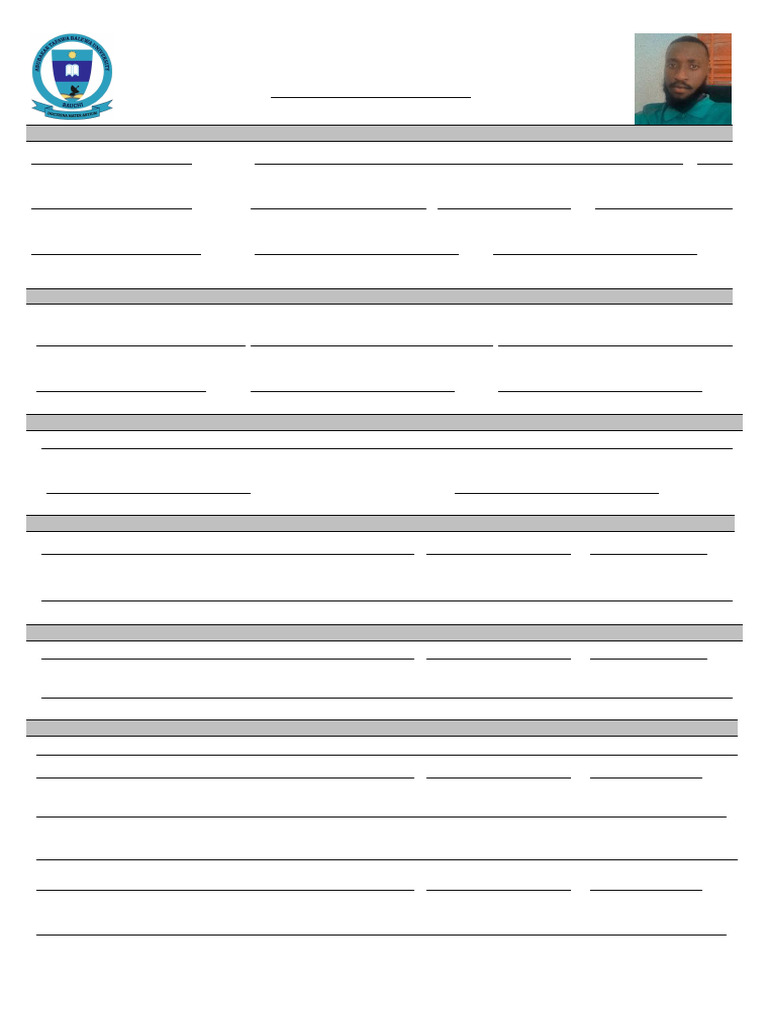 Abubakar Tafawa Balewa University Student Form | PDF