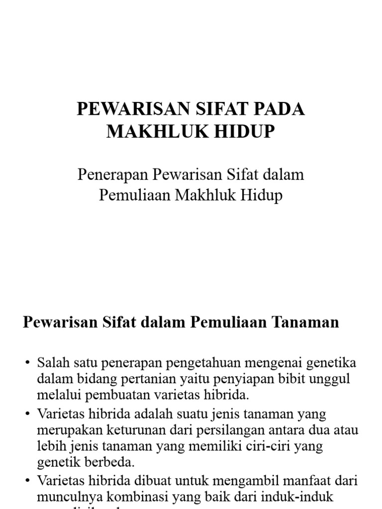 Pewarisan Sifat Pada Makhluk Hidup | PDF