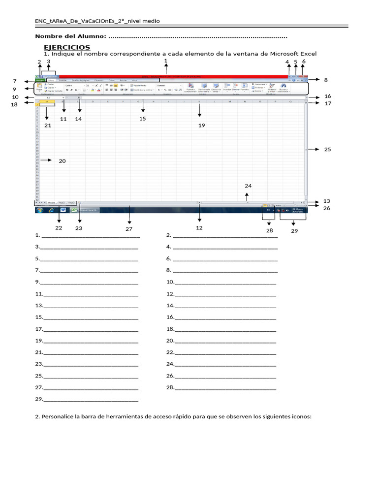 Entorno Excel 2010 1 | PDF | Microsoft Excel