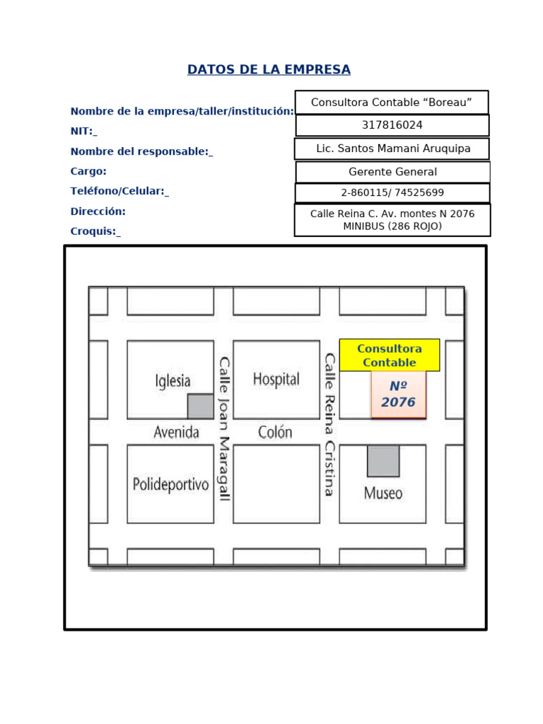 Datos de Contacto Consultora Boreau | PDF