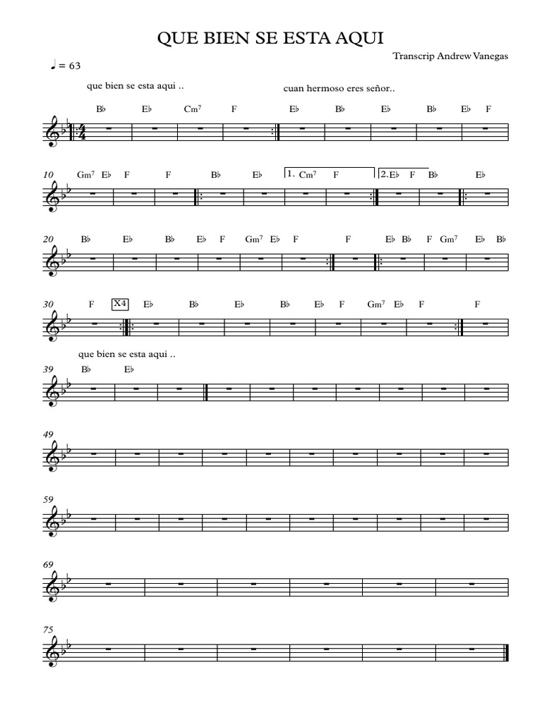 Letra da Música "Que Bien Se Está Aquí" | PDF