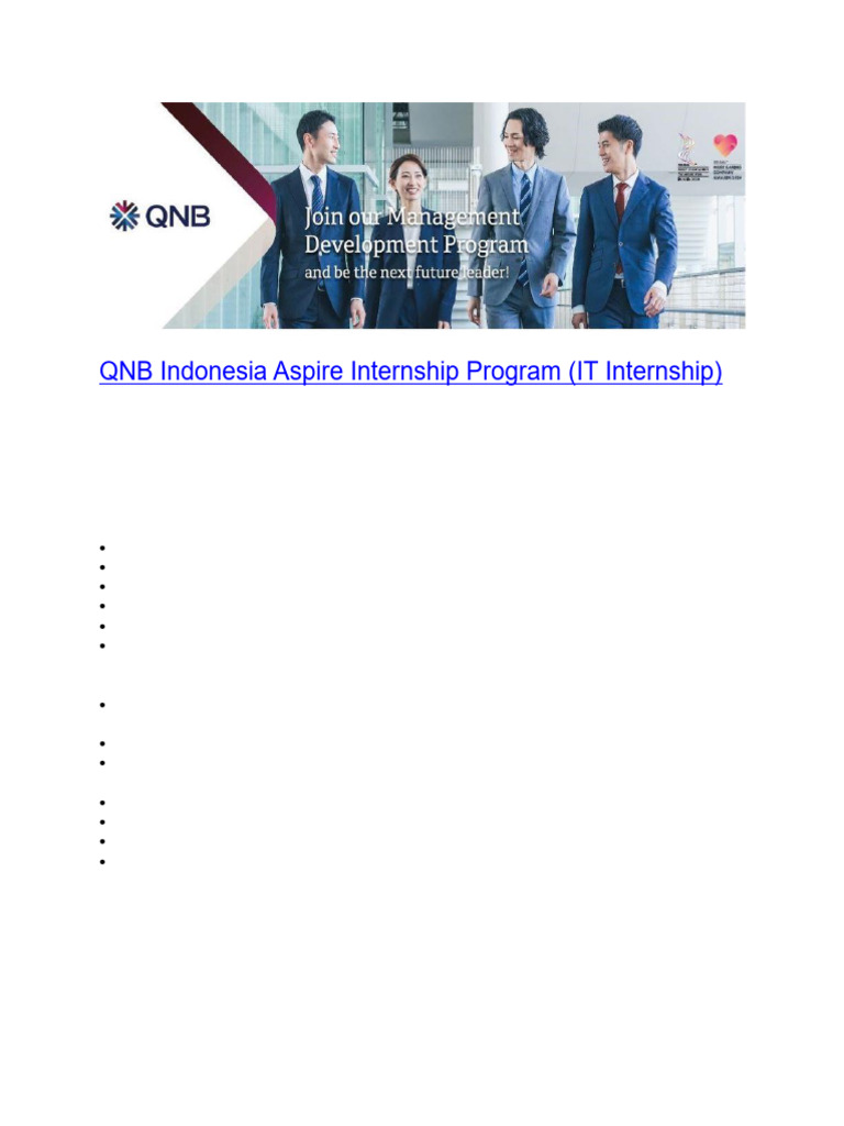 QNB Indonesia Aspire Internship Program | PDF | Computing | Information Technology