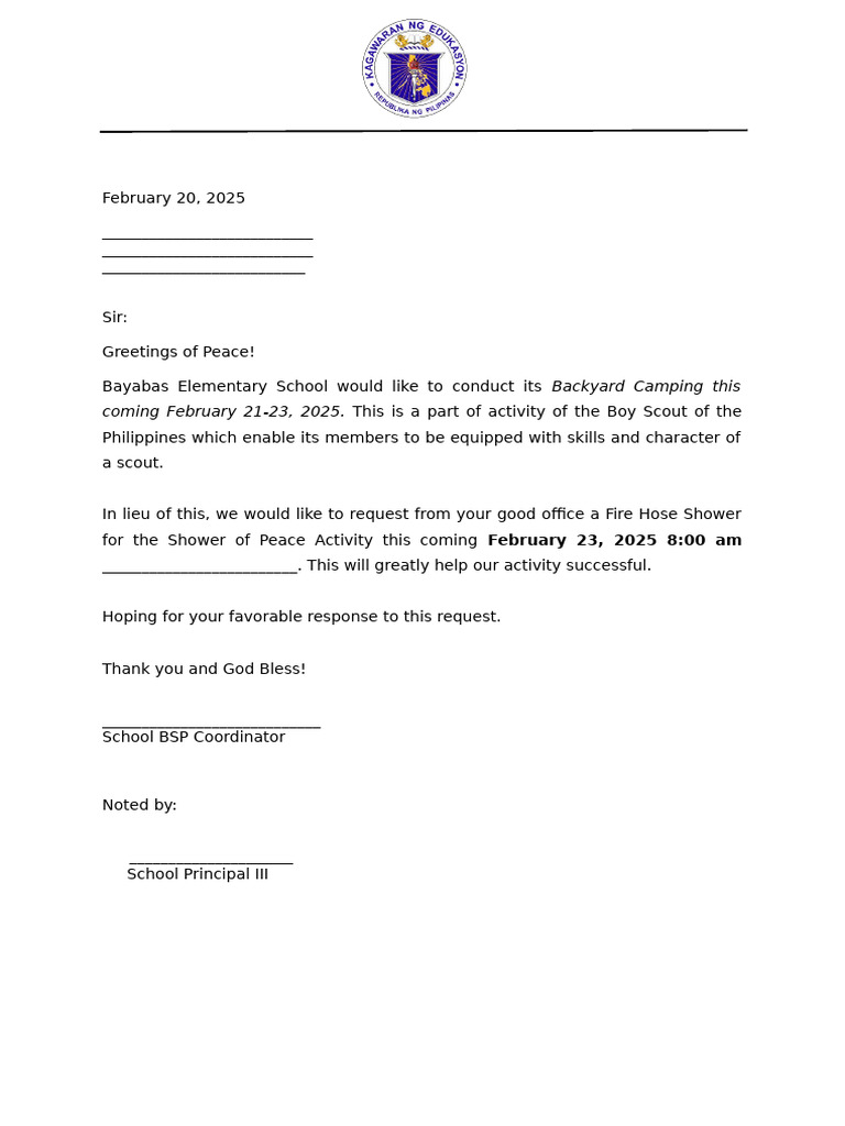 Letter To BFP | PDF