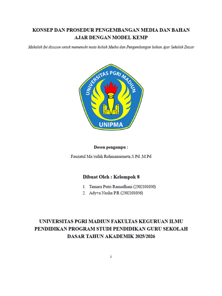 Pengembangan Media Ajar Model Kemp | PDF