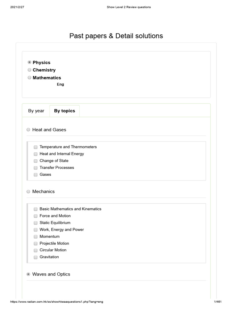 Wave Past Paper + Sol - Archieve L5 - 278Q (2) | PDF | Refraction | Optics