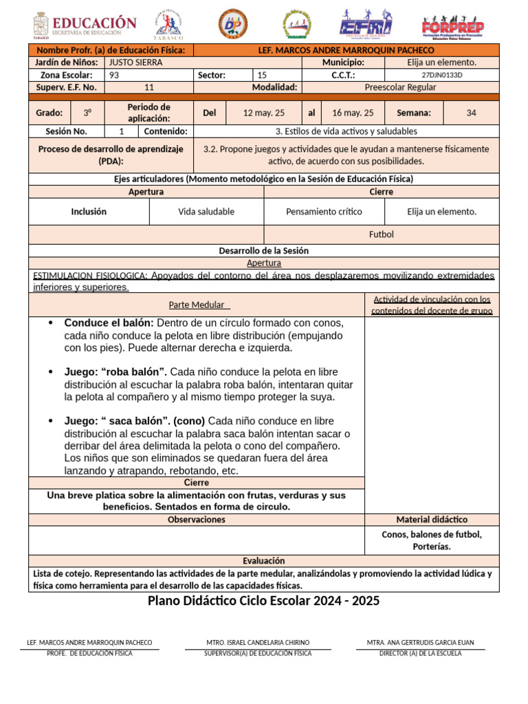 3ro Plan de Clase 12-16 Mayo Pako HB | PDF | Cognición | Aprendizaje