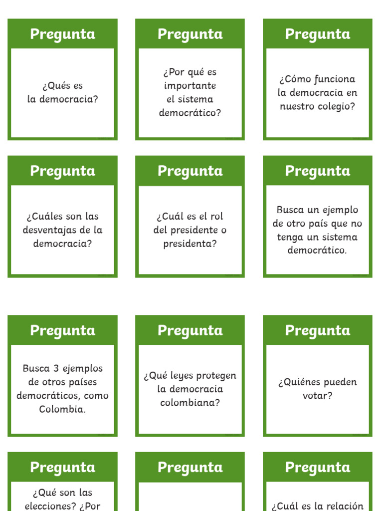Tarjetas de Preguntas | PDF | Democracia | Ideologías políticas