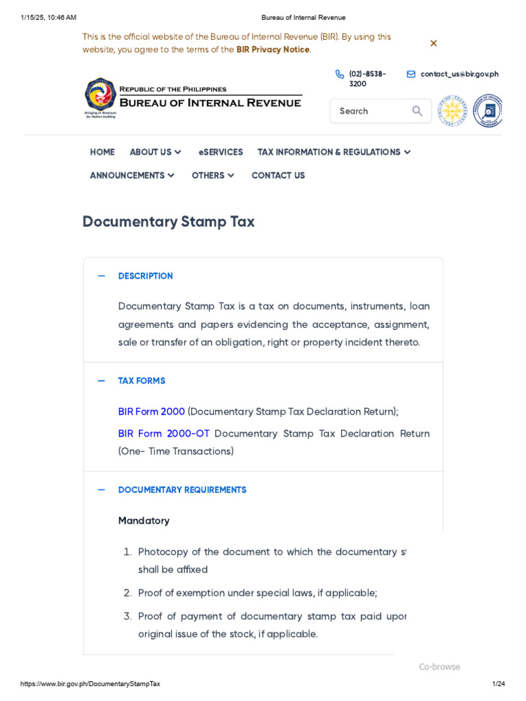 Documentary Stamp Tax Overview | PDF | Taxes | Banks